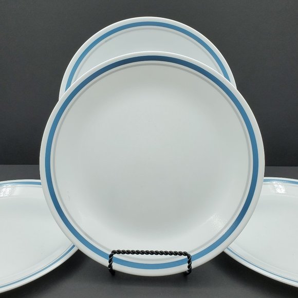 Corelle | Dining | Corelle Slate Indigo Rimmed Dinner Plates Blue Band ...